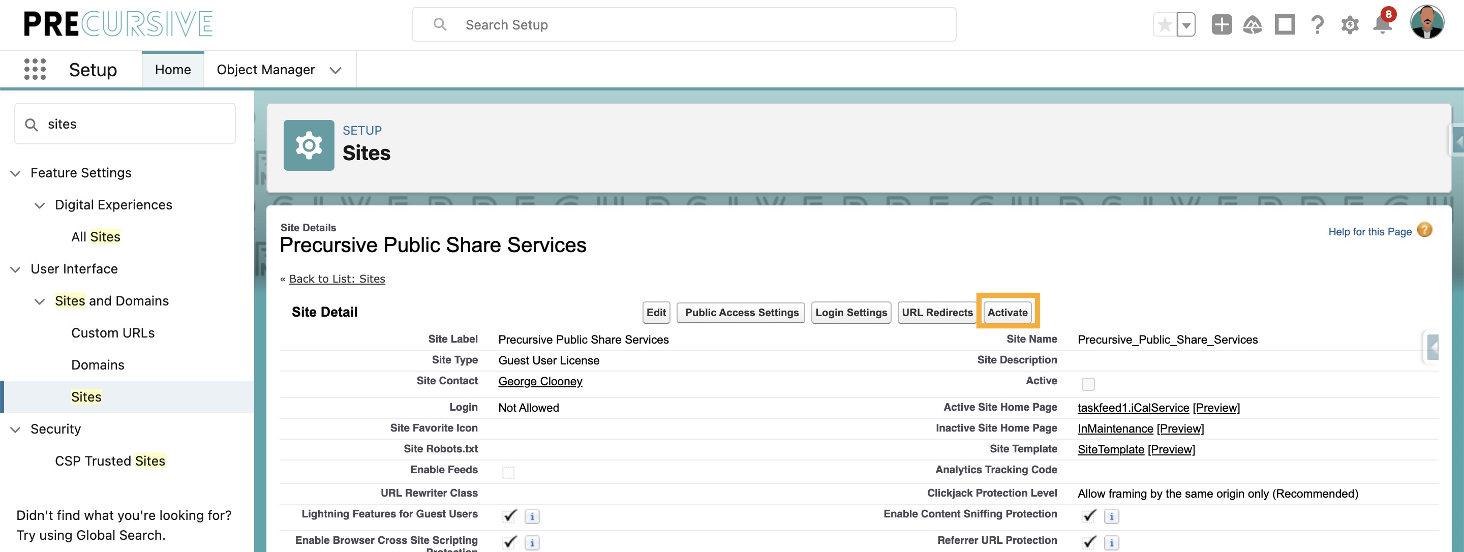 Set-up External sharing — Knowledge Base — Precursive
